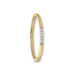 ONE ELEMENT Diamantring 0.03 ct Diamant Brillant Ring aus 585 Gelbgold, Damen Gold Schmuck, goldfarben