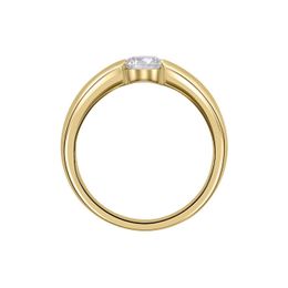 ONE ELEMENT Diamantring 0.08 ct Diamant Brillant Spannfassung Ring aus 585 Gelbgold, Damen Gold Schmuck Spannfassung, goldfarben
