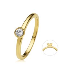 ONE ELEMENT Diamantring 0.15 ct Diamant Brillant Zarge Ring aus 585 Gelbgold, Damen Gold Schmuck Zarge, goldfarben
