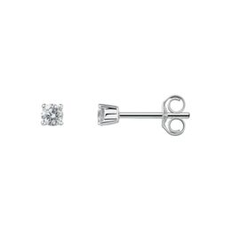 ONE ELEMENT Paar Ohrstecker 0.20 ct Diamant Brillant Ohrringe Ohrstecker aus 750 Weißgold, Damen Gold Schmuck, silberfarben