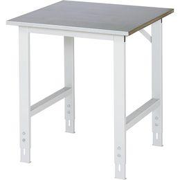 Rau Arbeitstisch, höhenverstellbar, Gestell 60 x 30 mm, Stahlblechplatte, BxT 750 x 800 mm, lichtgRau