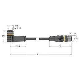 Turck 6626400 Sensor-/Aktor-Steckverbinder, konfektioniert 2 m Polzahl: 5 1 St.