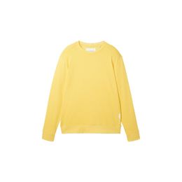 Tom Tailor Herren Basic Sweatshirt, gelb, Uni, Gr. XL