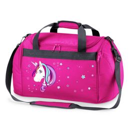 Mein Zwergenland Sporttasche für Kinder in der Farbe Fuchsia 26L mit Einhorn Beauty Motiv
