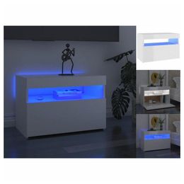 vidaXL TV-Schrank TV-Schrank mit LED-Leuchten Hochglanz-Weiß 60x35x40 cm Lowboard