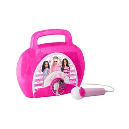 eKids Barbie Karaoke Boombox mit Mikrofon und Lichteffekten Portable-Lautsprecher (inkl. vorinsgtallierte Lieder von Barbie)