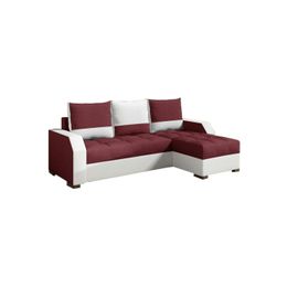 MOEBLO Ecksofa LORIS, Eckcouch mit Schlaffunktion mit zwei Bettkasten Couch L-Form Polstergarnitur Wohnlandschaft Polstersofa mit Ottomane Couchgranitur