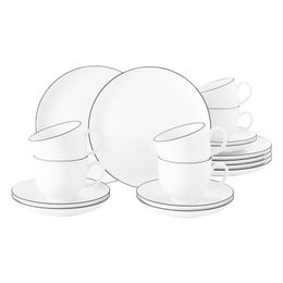 Seltmann Weiden Kaffeeservice rund Lido Black Line 18er Set