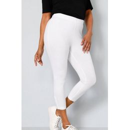 MIAMODA Lederimitathose 7/8-Jeggings Saum-Zierknöpfe Elastikbund