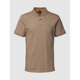 BOSS Orange Slim Fit Poloshirt in unifarbenem Design