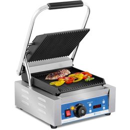 ROYAL CATERING Kontakgrill geriffelt Panini Toaster Elektro Grillplatte Timer 1.800 w Gastro