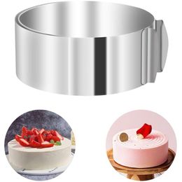 Intirilife Kuchenform Tortenring in Silber - 16 x 6 cm - Der ideale Küchenhelfer für Hobby- und Profibäcker - grey