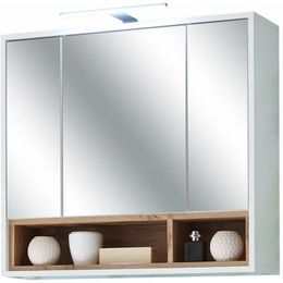 Spiegelschrank mit led - Beleuchtung Weiß 80 cm - milano Die Möbelfundgrube