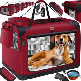 Hundebox Hundetransportbox faltbar Inkl.Hundenapf Transporttasche Hundetasche Transportbox für Haustiere Hunde und Katzen Haustiertransportbox l /