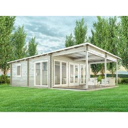 Carlsson Gartenhaus Carroz-Modern 70 aus Massiv-holz Gerätehaus mit 70 mm Wandstärke Garten Holzhaus inklusive Montagematerial Geräteschuppen Größe: 598 x 898