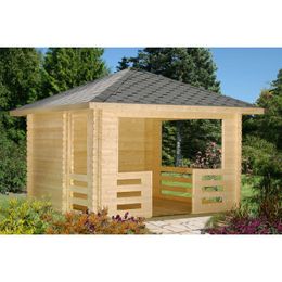 Gartenpavillon Julie 10,5 m² Gartenpavillon aus Holz, Gartenhütte , Gartenlaube mit Montagematerial - Naturbelassen - Palmako