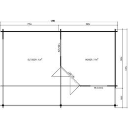 Alpholz Gartenhaus Modell Hanna-40 Plus Gartenhaus aus Holz in Braun, Holzhaus mit 40 mm Wandstärke inklusive Terrasse fsc zertifiziert, Blockbohlenhaus mit