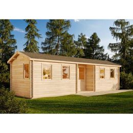 Gartenhaus Helmand Gartenhaus aus Holz, Holzhaus mit 44 mm Wandstärke, Blockbohlenhaus mit Montagematerial - Naturbelassen - Alpholz
