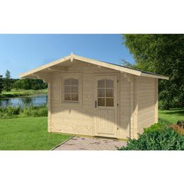 Tenekaubandus Gartenhaus Modell Huelva-70 288x300 Gartenhaus aus Holz, Holzhaus mit 70 mm Wandstärke, Blockbohlenhaus mit Montagematerial