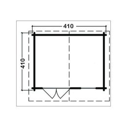 Alpholz Gartenhaus Erki-44 c iso Gartenhaus aus Holz in Braun, Holzhaus mit 44 mm Wandstärke fsc zertifiziert, Blockbohlenhaus mit Montagematerial - Braun