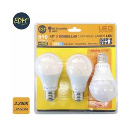Edm Pack 3 Standard-LED-Lampe Leistung: 10 w Kappe: E27 Lichtart: warm 3200 k