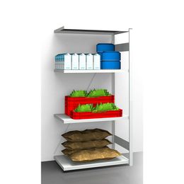 eurokraft pro Hygiene-Steckregal, Regalhöhe 2000 mm, 4 Fachböden, BxT 975 x 685 mm, Anbauregal
