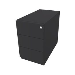 Bisley Rollcontainer Note™, mit 3 Universalschubladen, HxBxT 495 x 300 x 565 mm, mit Griffleiste, anthrazitgrau