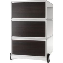 easyBox Rollcontainer easyBox®, 3 Schubladen, weiß / Wenge