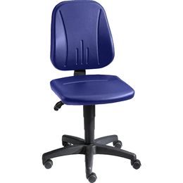 bimos Arbeitsdrehstuhl, mit Gasfeder-Höhenverstellung, Kunstlederbezug, blau, mit Rollen