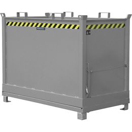 eurokraft pro Klappbodenbehälter, Volumen 2,0 m³, mausgrau RAL 7005