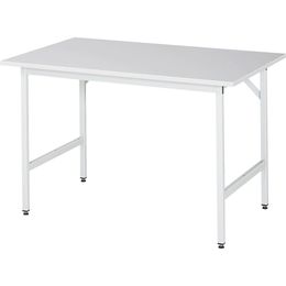 Rau Arbeitstisch, höhenverstellbar, Gestell 30 x 30 mm, melaminharzbeschichtete Platte, BxT 1250 x 800 mm, lichtgRau