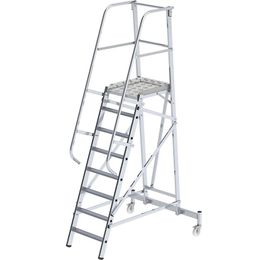 eurokraft pro Alu-Plattformleiter, fahrbar, 8 Stufen