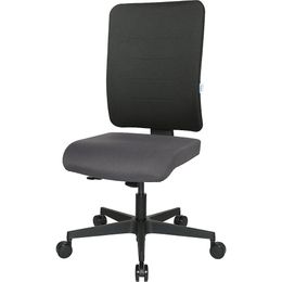 eurokraft pro Bürostuhl V1 Flachsitz, Kunststoff-Fußkreuz, Rückenlehne gepolstert, anthrazit