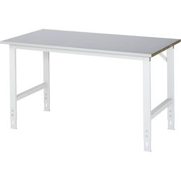 Rau Arbeitstisch, höhenverstellbar, Gestell 60 x 30 mm, Stahlblechplatte, BxT 1500 x 800 mm, lichtgRau