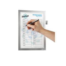 Durable DURAFRAME® Info-Rahmen NOTE A4, für direktes Beschriften, selbstklebend, VE 5 Stk, silber