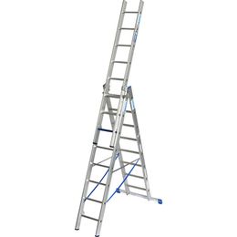 Krause Profi-Vielzweckleiter STABILO + S, 3-teilig, Stufen/Sprossen-Kombination, 3 x 8 Stufen/Sprossen