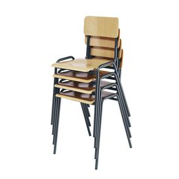 eurokraft basic Stapelstuhl, Buchensperrholz, VE 4 Stk, Gestell basaltgrau