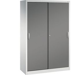 C+P ACURADO Schiebetürenschrank, 4 Fachböden, HxBxT 1950 x 1200 x 500 mm, lichtgrau / vulkangrau