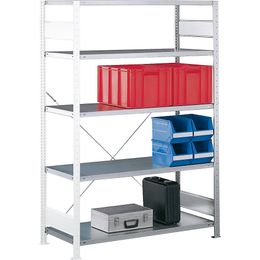 eurokraft pro Steckregal, einreihig, Fachboden-BxT 1000 x 400 mm, verzinkt, Höhe 2000 mm, Anbauregal