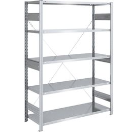 eurokraft pro Schwerlast-Steckregal, verzinkt, Regalhöhe 2000 mm, Grundregal, BxT 1300 x 600 mm