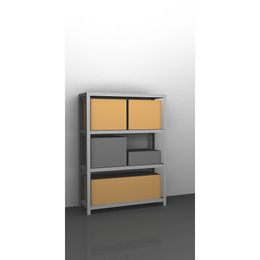 eurokraft pro Schwerlast-Schraubregal, verzinkt, Regalhöhe 1500 mm, Grundregal, Breite x Tiefe 1300 x 400 mm