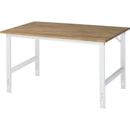 Rau Arbeitstisch, höhenverstellbar, Gestell 60 x 30 mm, Buchenplatte massiv, BxT 1500 x 1000 mm, lichtgRau