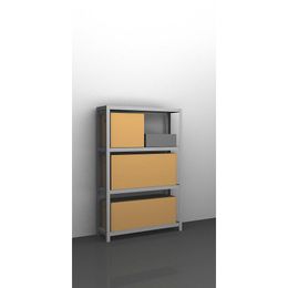 eurokraft pro Schwerlast-Schraubregal, verzinkt, Regalhöhe 1500 mm, Grundregal, Breite x Tiefe 1000 x 300 mm