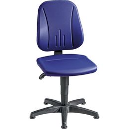 bimos Arbeitsdrehstuhl, mit Gasfeder-Höhenverstellung, Kunstlederbezug, blau, mit Bodengleitern