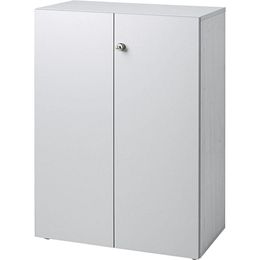 eurokraft pro Aktenschrank, Flügeltüren, 2 Fachböden, lichtgrau / lichtgrau