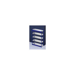hofe Stabil-Steckregal, einseitig, Regalhöhe 2000 mm, blau/verzinkt, Bodenbreite 1325 mm, Grundregal, Breite x Tiefe 1325 x 500 mm