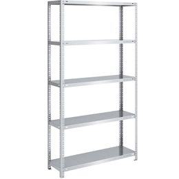 eurokraft pro Schwerlast-Schraubregal, verzinkt, Regalhöhe 2000 mm, Grundregal, Breite x Tiefe 1000 x 400 mm