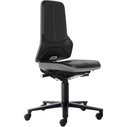 bimos NEON Arbeitsdrehstuhl, Rollen, Permanentkontakt, PU-Schaum, Flexband grau