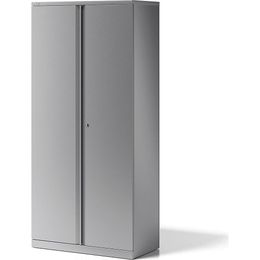 Bisley Flügeltürenschrank ESSENTIALS, 4 Fachböden, 5 Ordnerhöhen, silber
