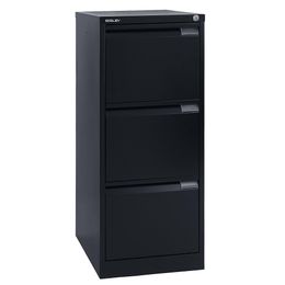 Bisley Hängeregistraturschrank, 1-bahnig, 3 Schübe, DIN A4, tiefschwarz